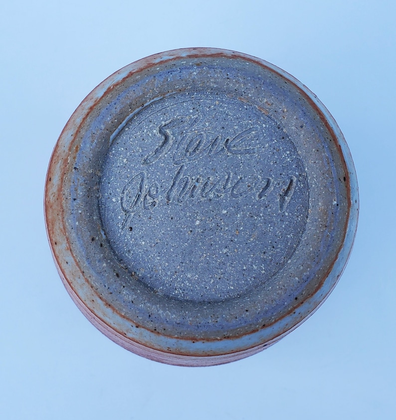 Steve Johnson Signed Studio Pottery Vase - Hand Thrown Concentric Ring ...