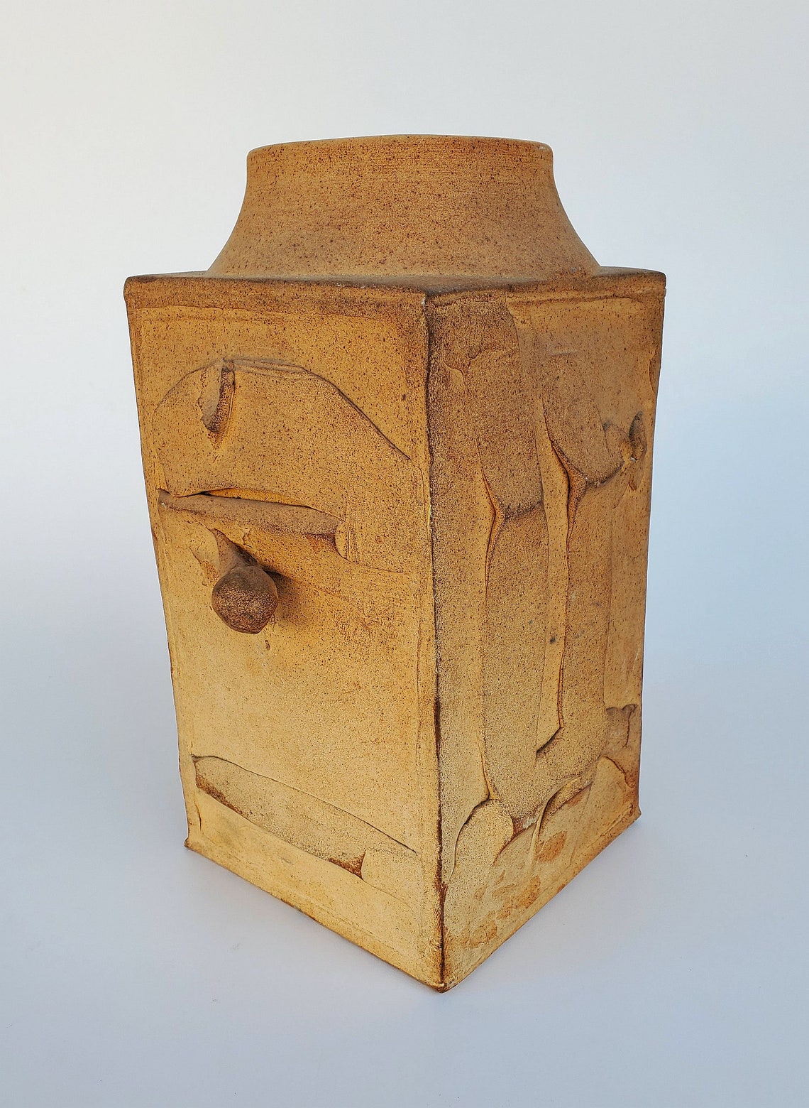Larry Calhoun MFA Ohio Studio Pottery Large Brutalist Slab - Etsy