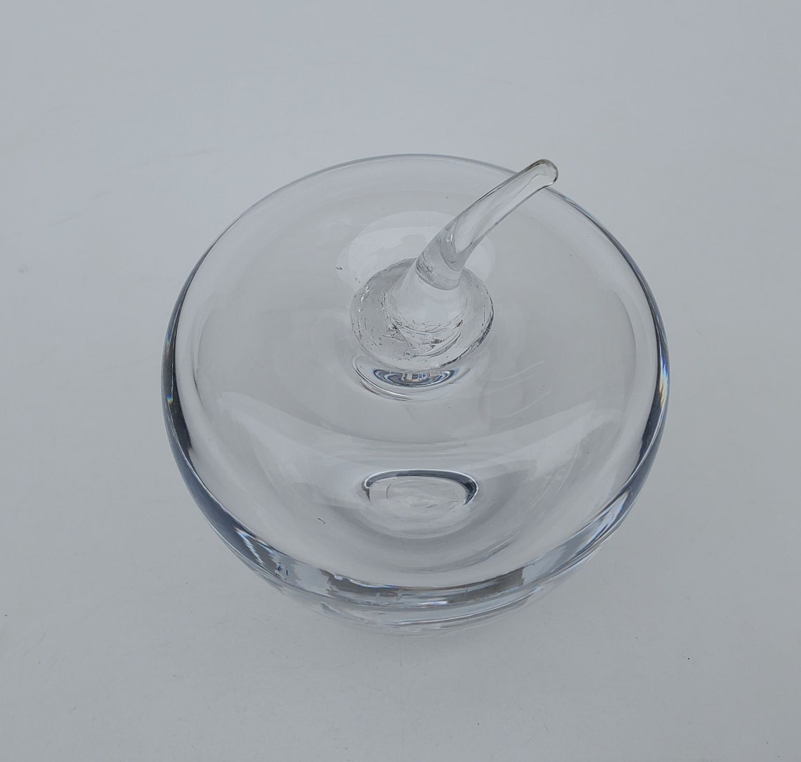 Blenko Art Glass Hand Blown Apple Large Clear Glass Long - Etsy