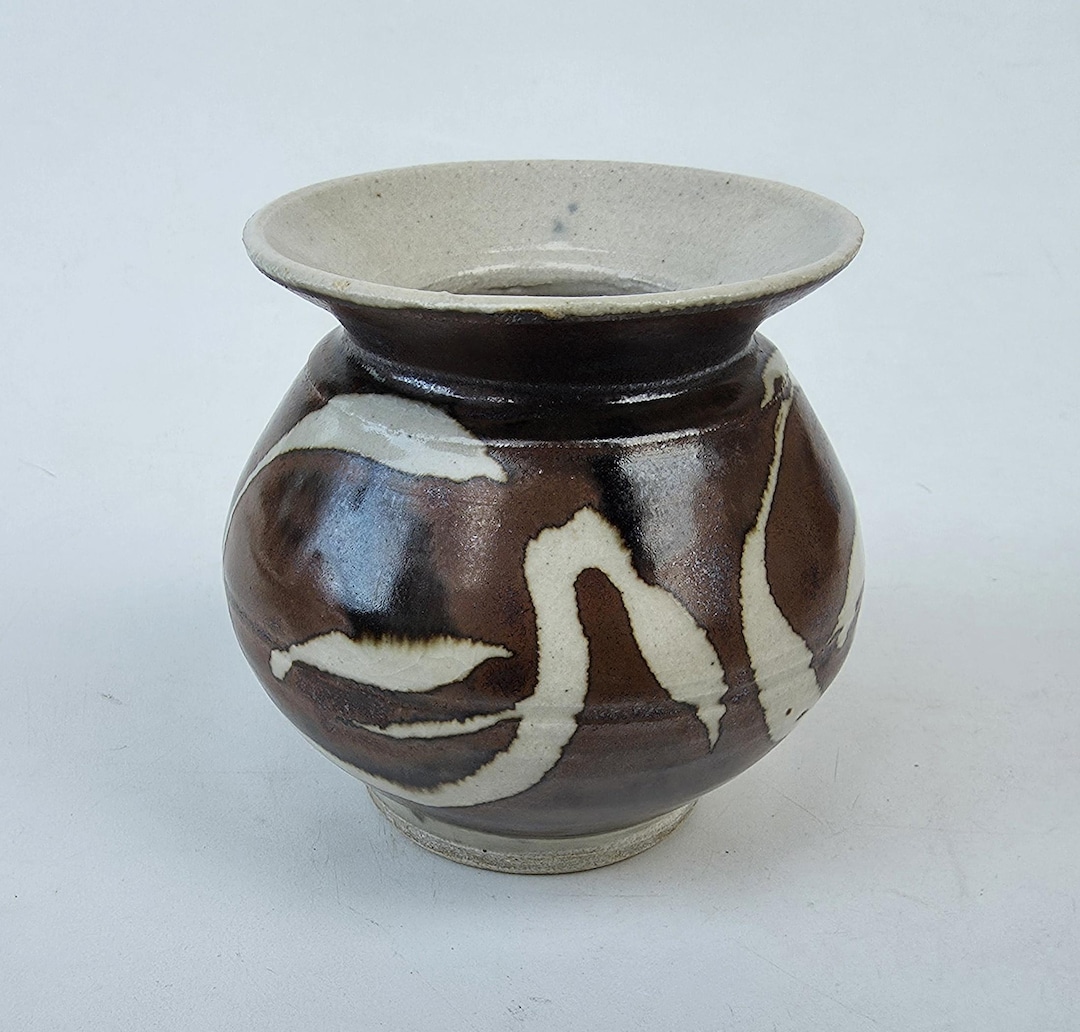 Eric Norstad Northwest Studio Pottery Vase - Hand Decorated Free Form ...