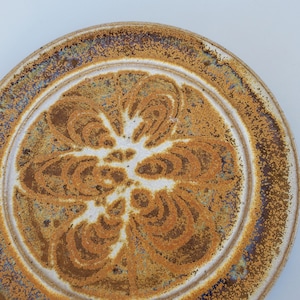 John Fassbinder Studio Pottery Decorated Plate Abstract Floral Design ...