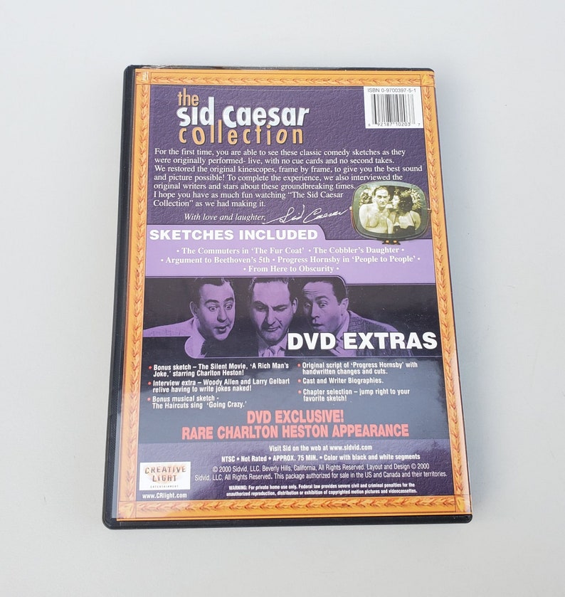 Sid Caesar Comedy DVD Collection 3 Disc Box Set 215 - Etsy