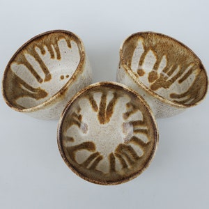 Mid Century Style Studio Pottery Triple Conjoined Condiment Bowl ...