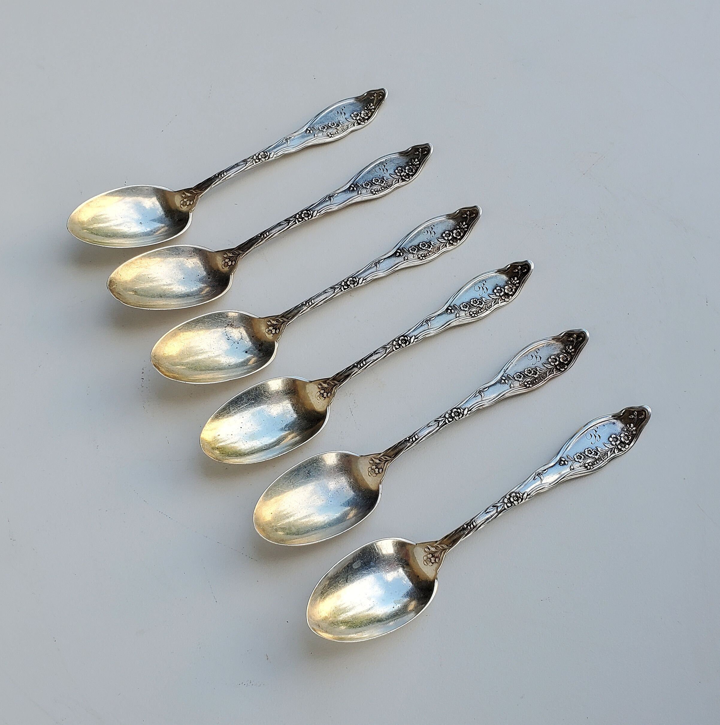 Simpson Hall Miller Company Sterling Demitasse Spoon Set of 6 Spoons ...