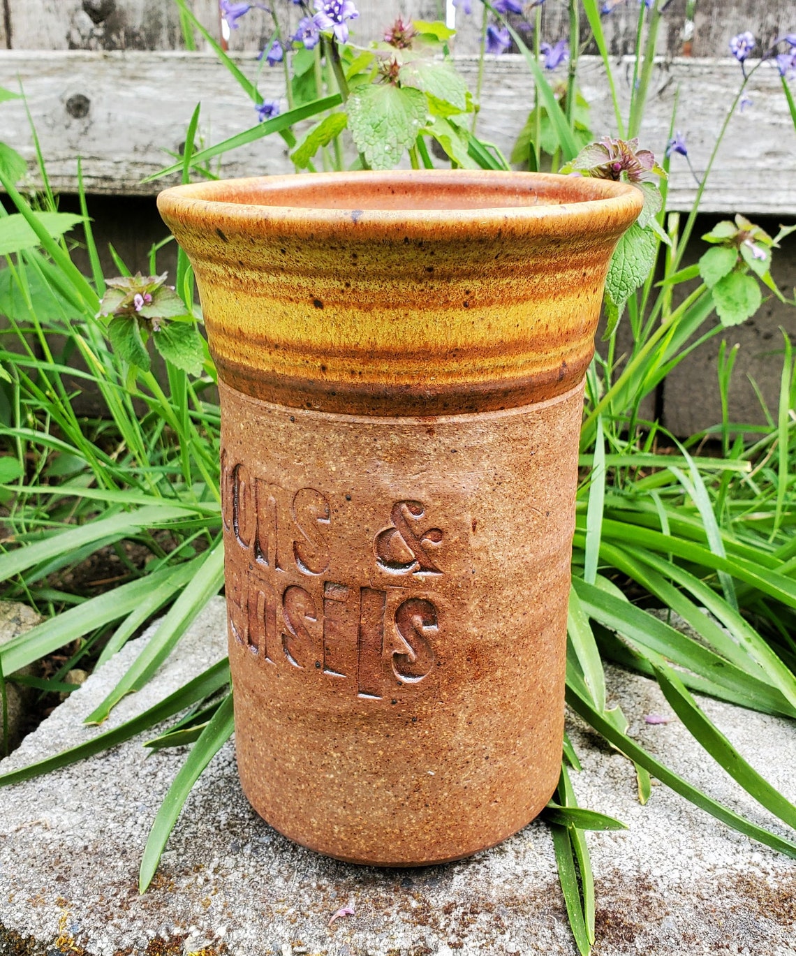 Donna Tousley Studio Pottery Vase Hand Thrown Kitchen Spoon - Etsy