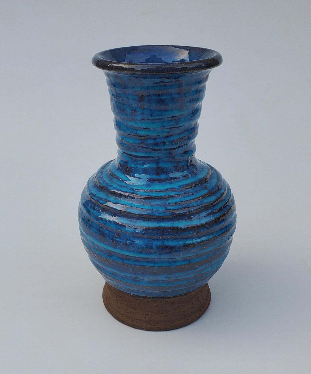 Rosenthal Netter Mid Century Era Italian Art Pottery Vase - Blue Glossy ...