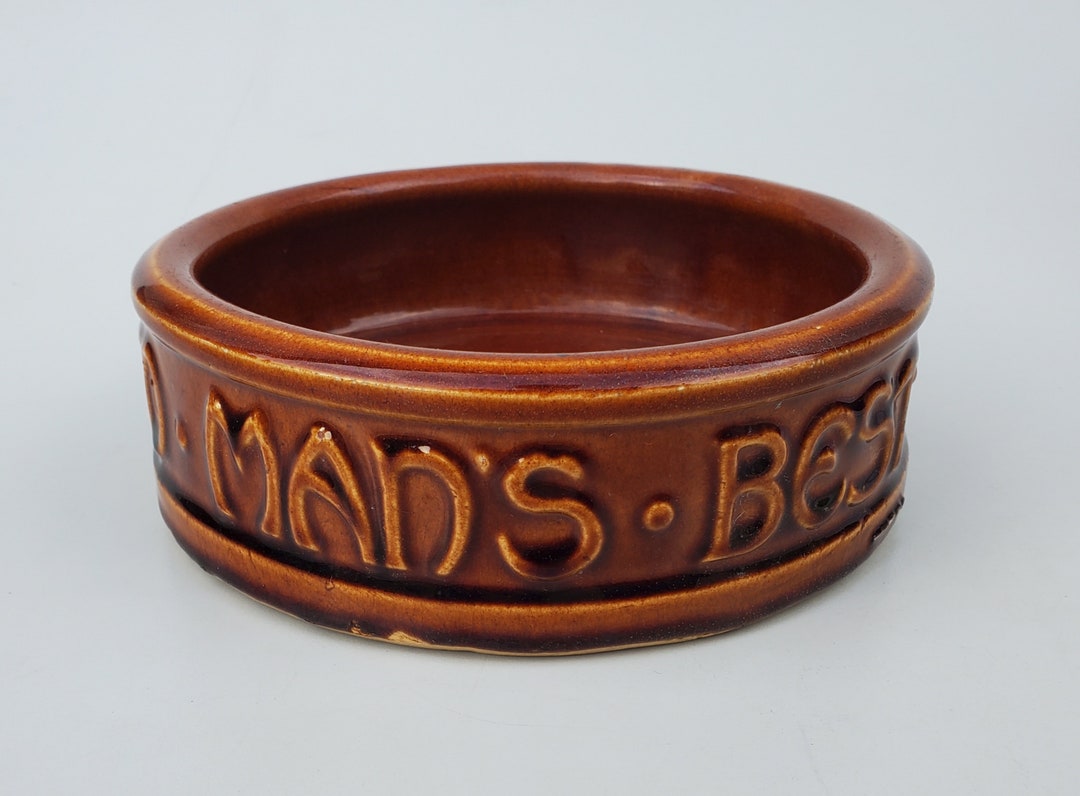 Mccoy Art Pottery Raised Motto Heavy Dog Food Bowl - to Man's Best ...