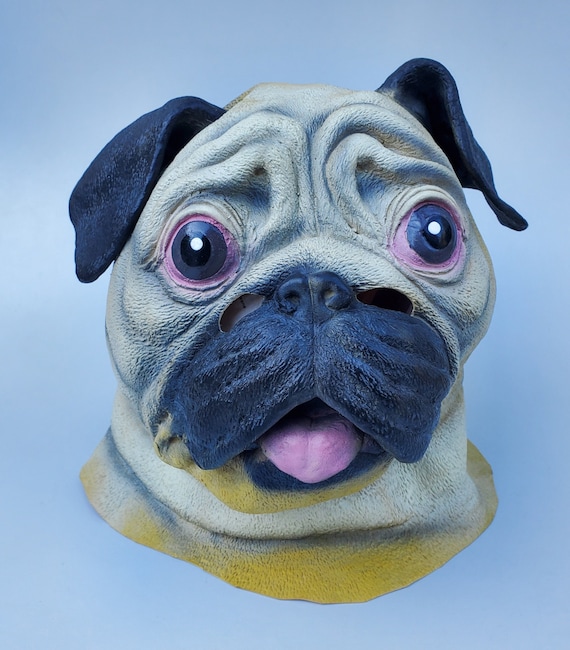Large Pug Dog Halloween Mask - Latex Rubber - Nice De… - Gem