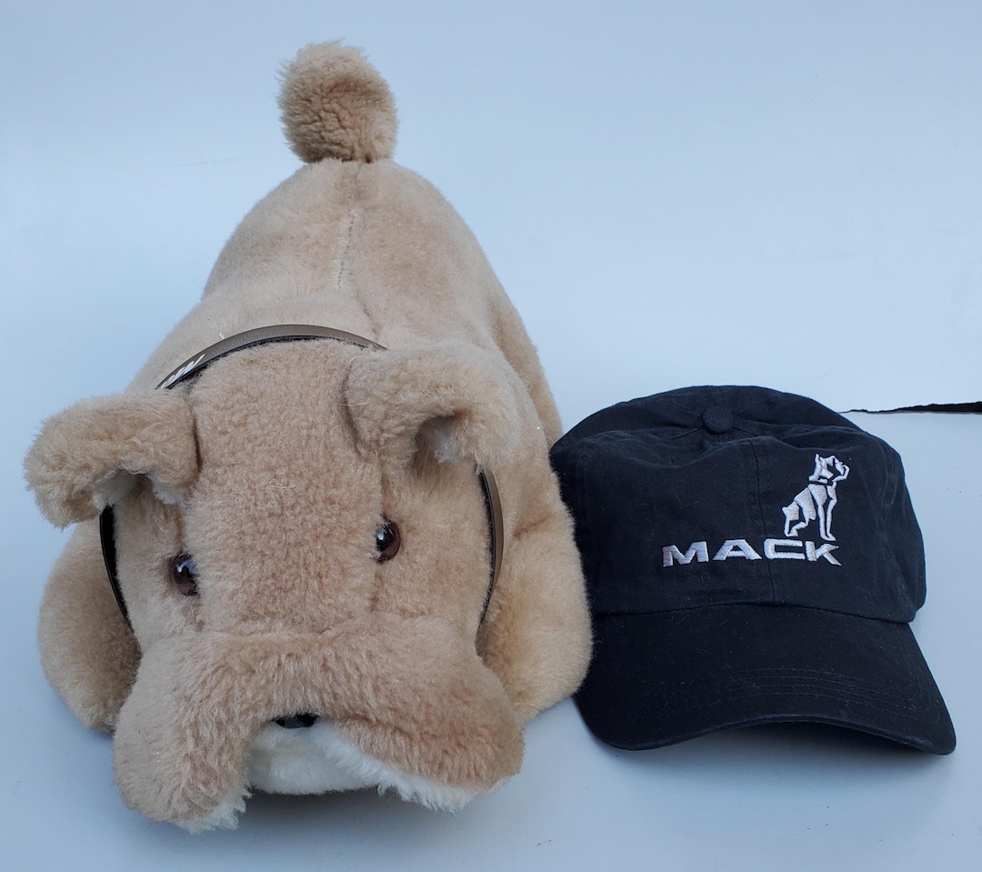 Mack Truck Novelty Plush Bulldog With Black Mack Truck Logo Sports Cap ...