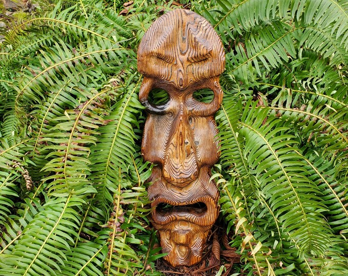 Gale Haner Tiki Tribal Long Face Wooden Wall Art Carving - Witco Style ...