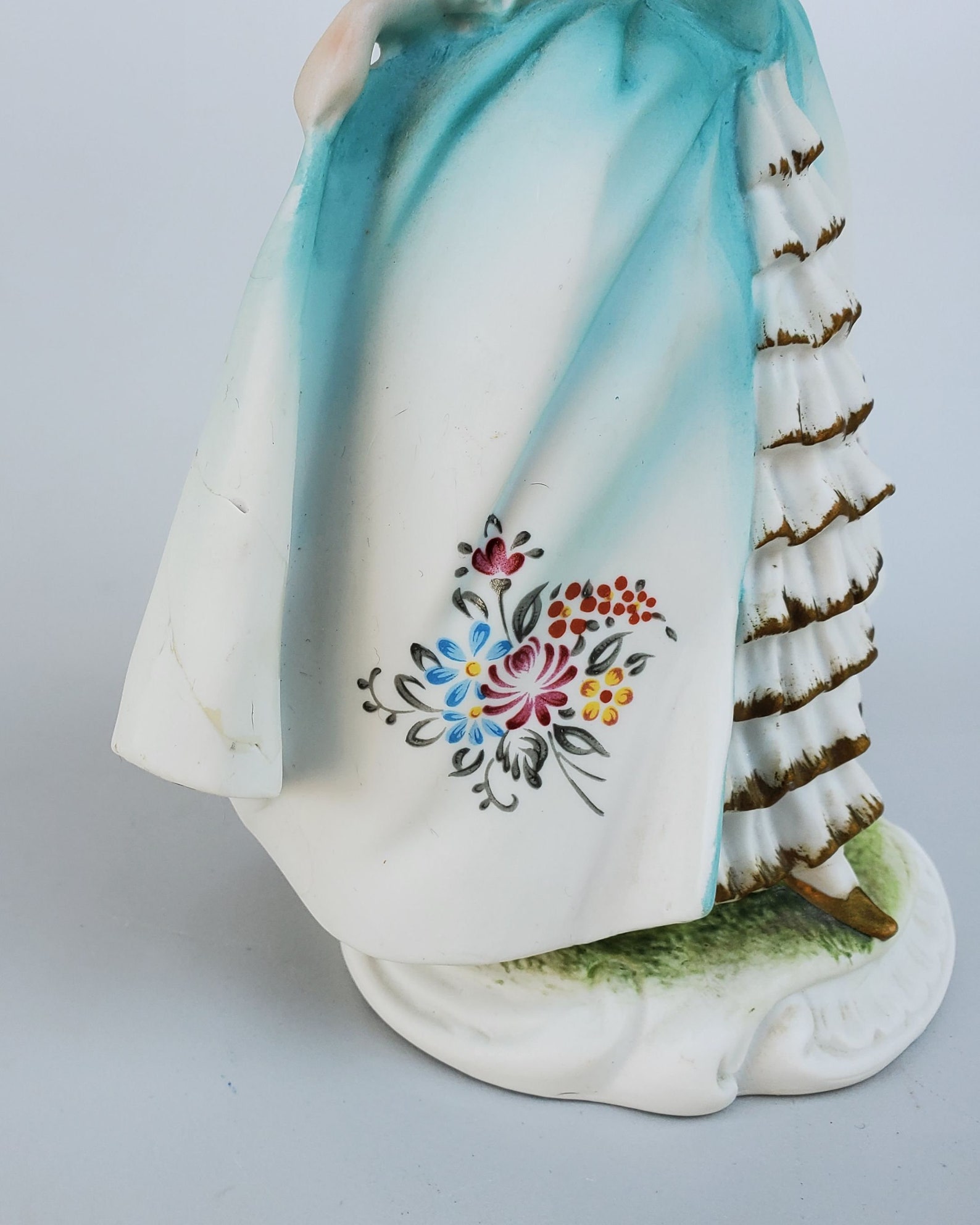 Lefton China Colonial Woman Figure in Fancy Dress With Pink - Etsy