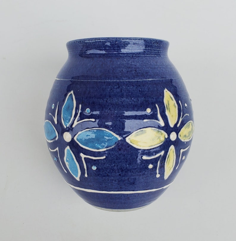 Orcas Island Pottery Vase Decorated by Trudy Erwin Large - Etsy