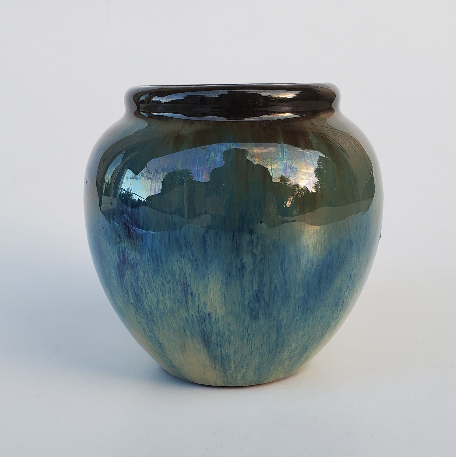 Fulper Art Pottery Drip Glaze Vase Raised Oval Mark Brown - Etsy