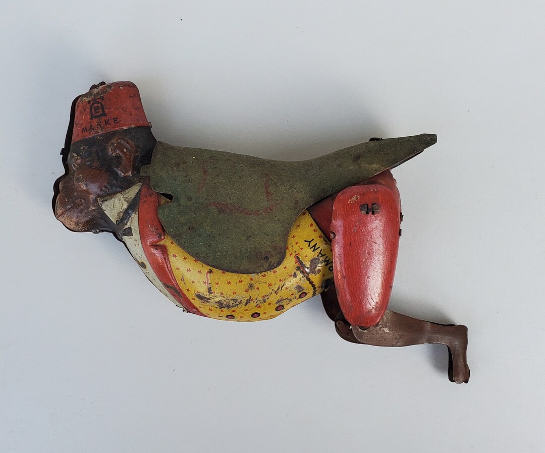 Antique Lehmann German Tin Toy Climbing Monkey - Tom 385 - German Tin ...