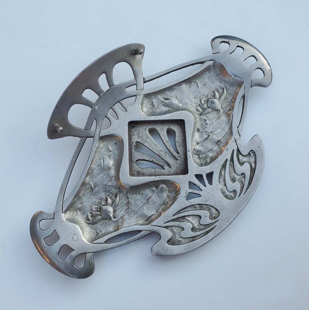 Antique Geschutz Art Nouveau Style Ink Well - Ornate Water Lily Bud ...