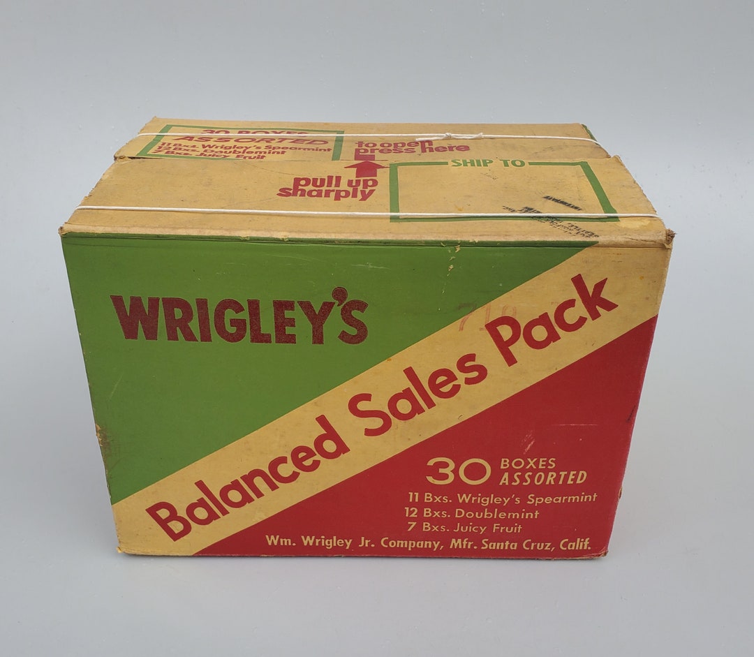 Vintage Wrigley's Gum Balanced Sales Pack Cardboard Box - Held a ...
