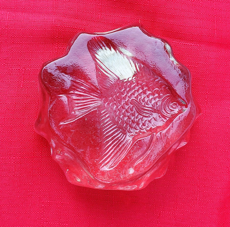 Murano Art Glass Angel Fish Relief Sculpture Designed by M Valenti for ...