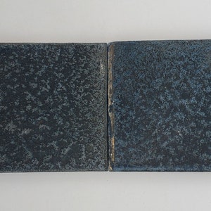 Early Strobl Arts and Crafts Era Pottery Tiles - Curdled Blue Glaze ...