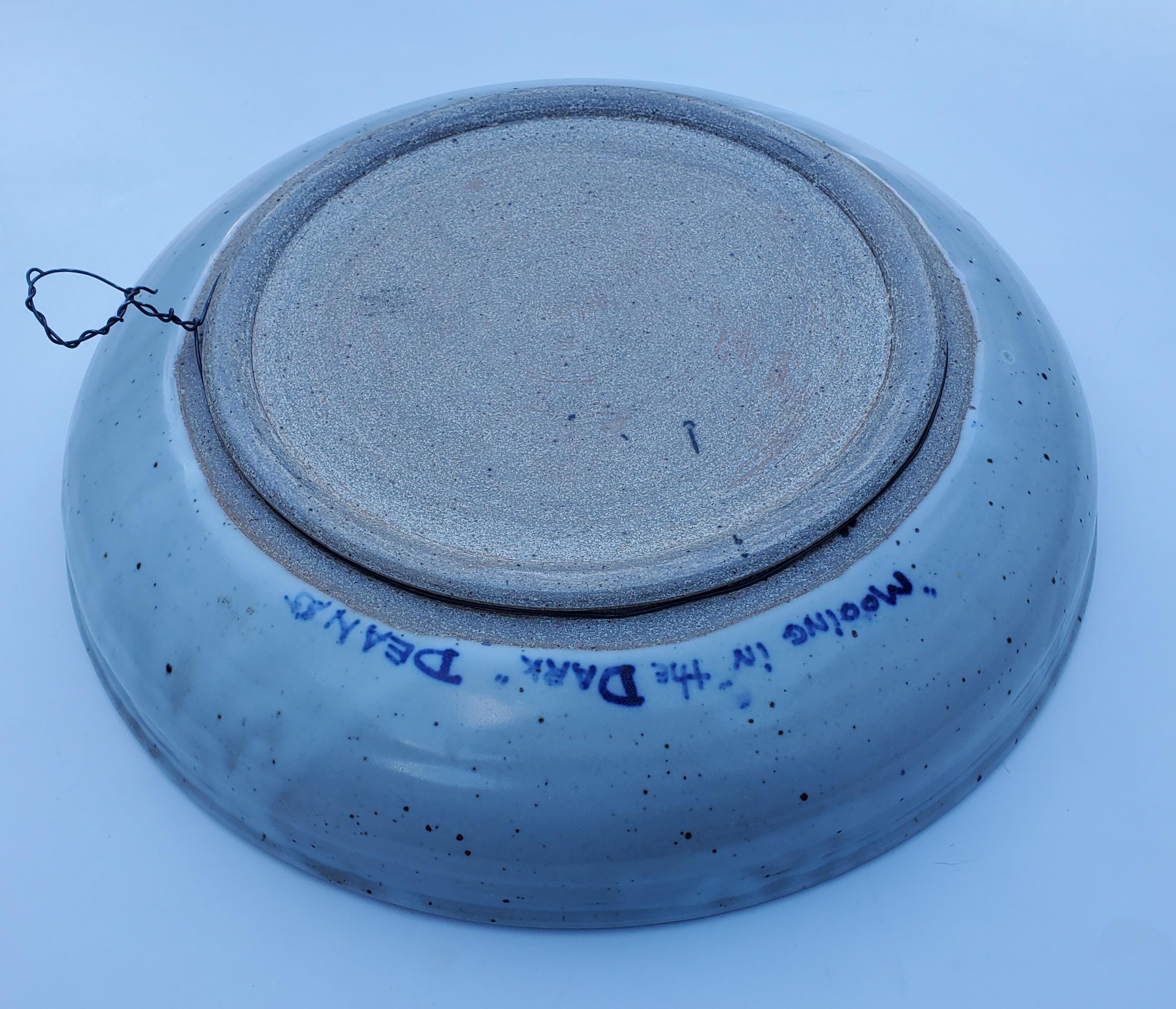 Debbie Dean Northwest Studio Pottery Wall Art Cow Motif HUGE Bowl ...