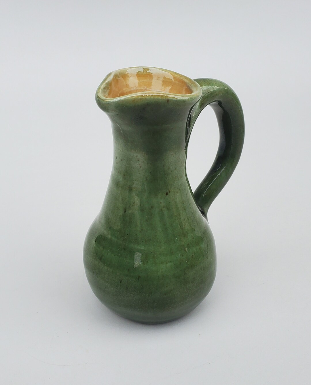 Pisgah Forest Pottery Green Pottery Pitcher - North Carolina Folk Art ...