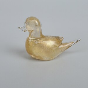 Archimede Seguso Murano Glass Gold Aventurine Resting Duck Figure Made ...