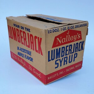 Vintage Nalley's Fine Foods Lumberjack Syrup Shipping Box - Tacoma ...