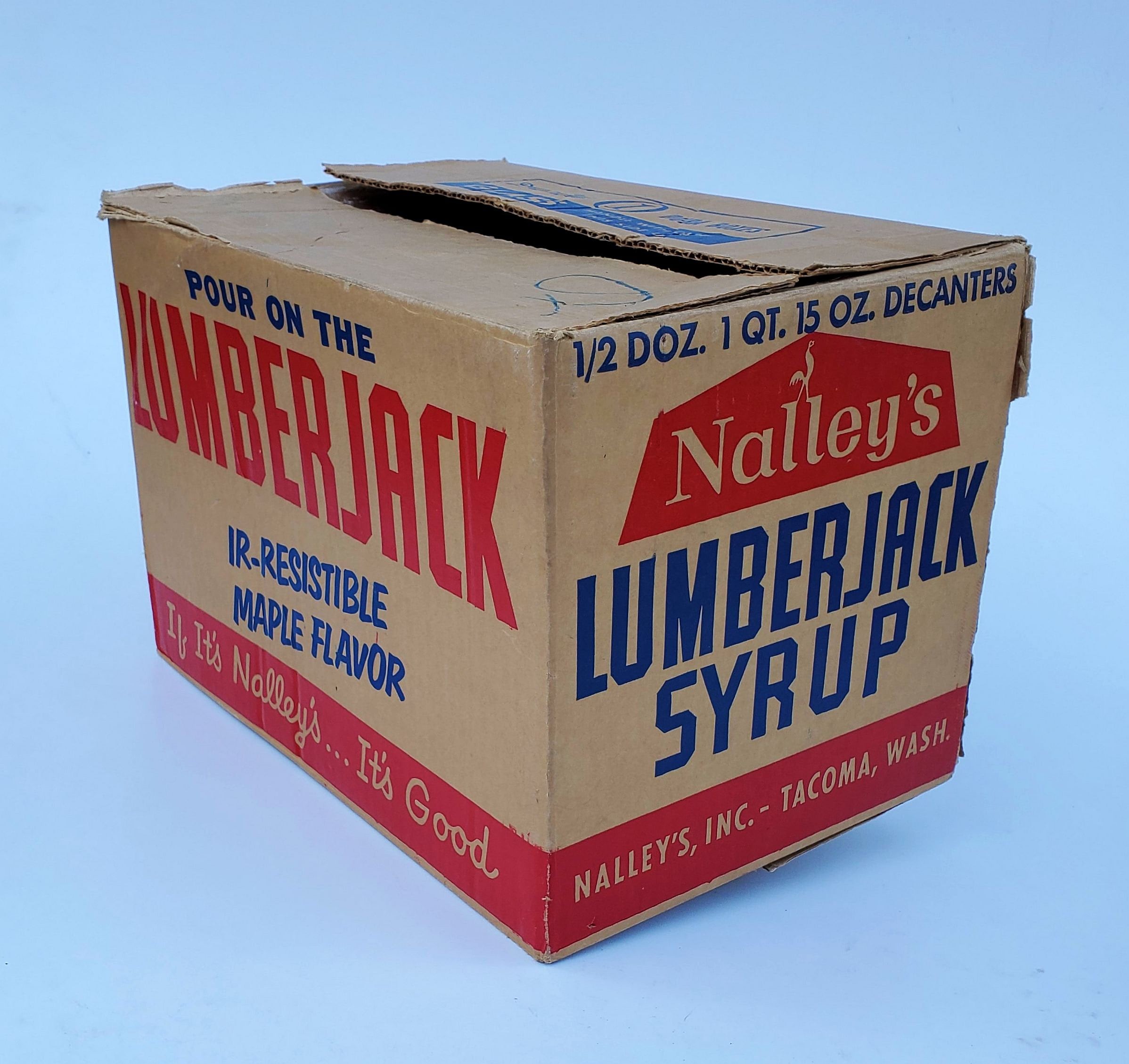 Vintage Nalley's Fine Foods Lumberjack Syrup Shipping Box - Tacoma ...