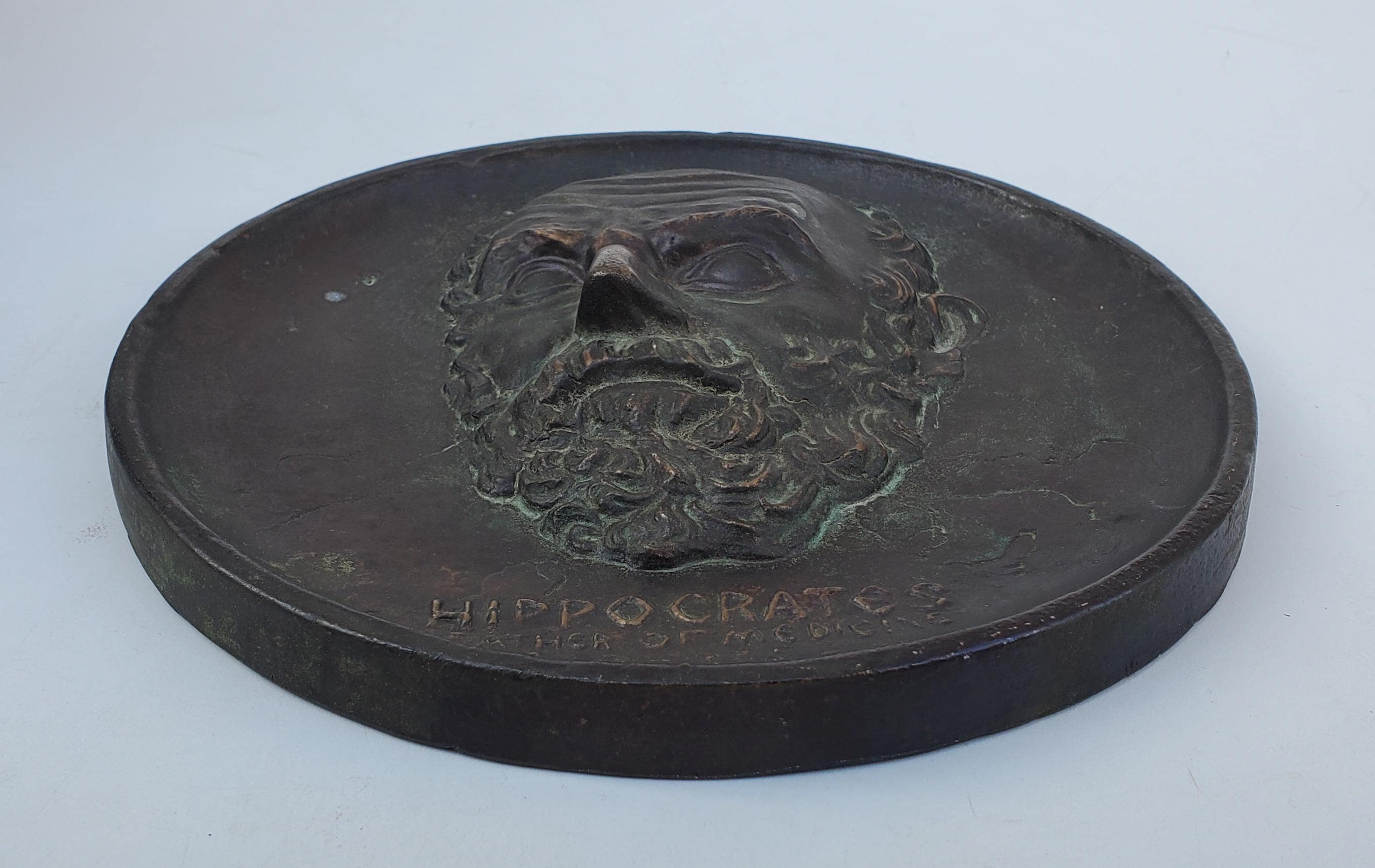 Vintage Hippocrates Father of Medicine Metal Relief Portrait Wall ...