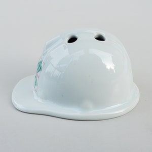 Desk Top Novelty Porcelain Construction Hard Hat Pencil Holder 4 Holes ...