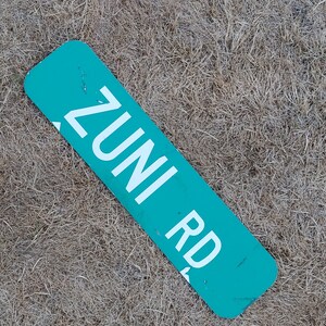 Vintage Street Sign - Zuni Rd - Green Metal Street Sign - Indian Theme ...