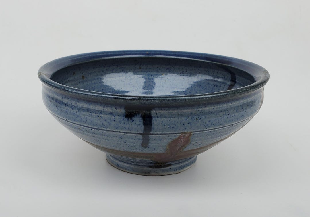 Eric Norstad Northwest Studio Pottery Bowl Blue Glaze With Brown ...
