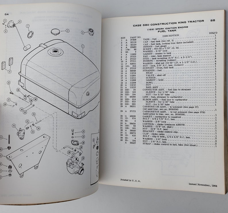 1968 Case Farm Tractor Model 580 Construction King Wheel Tractor Parts ...