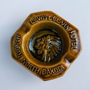 Dickota Art Pottery Novelty Indian Chief Profile Ashtray - Lewis and ...