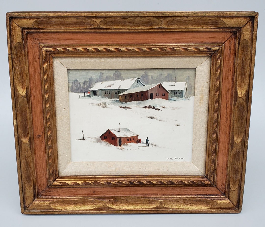 Jerry Becker Northwest Washington Artist Snowy Country Scene Oil ...