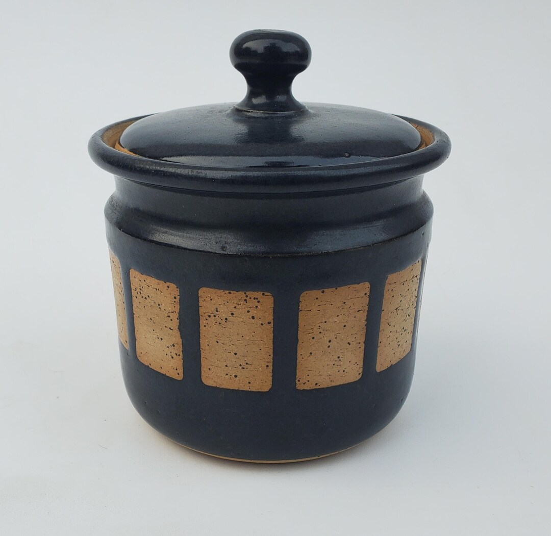 Ben Bieri Northwest Studio Pottery Covered Jar - Black Glaze - Wax ...