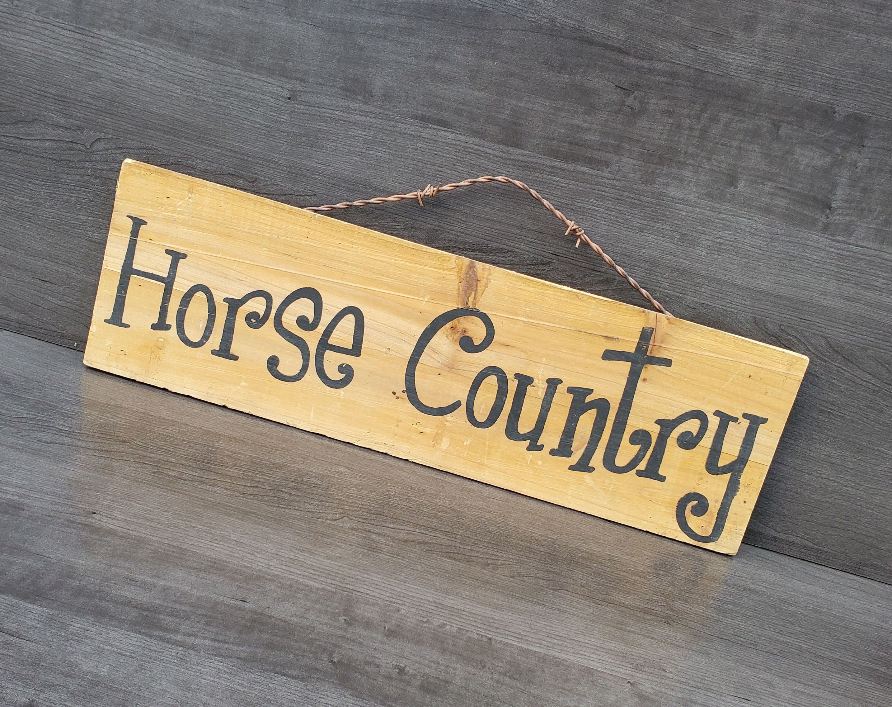 Rustic Farm House Style Horse Country Wooden Sign Cool Horse Barn Sign ...