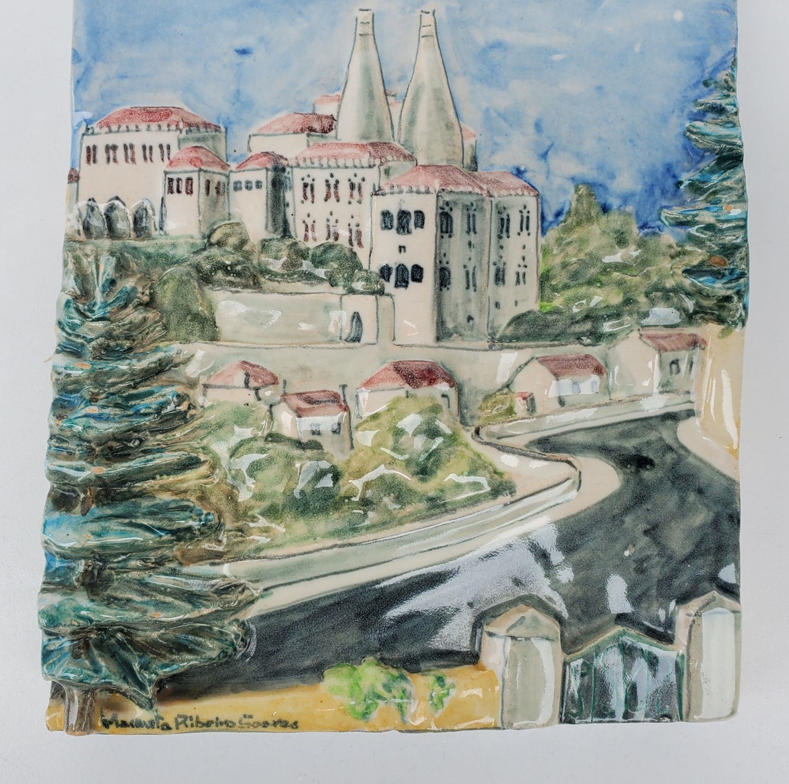 Sintra Portugal National Palace in Relief Wall Plaque Tile - Etsy