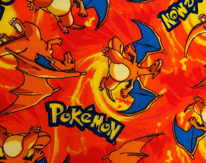 Pokemon Charizard Cotton Flannel Fabric 1.5 Yards Charizard Dragon ...