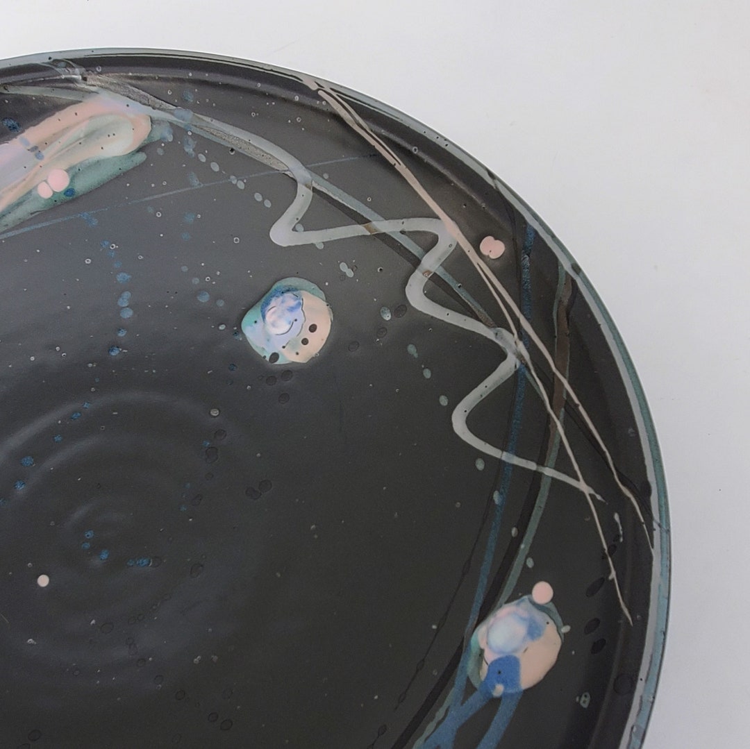 Mark Chamberlain Massive Decorated Studio Pottery Bowl - Black Matt ...