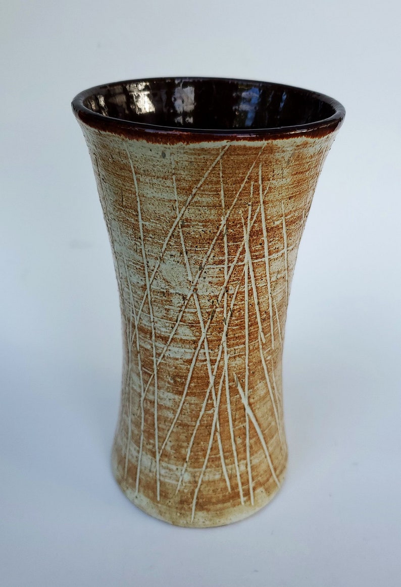 Louis Mideke Northwest Large Studio Pottery Vase - Unique Hand Carved ...
