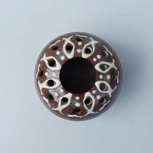 Orcas Island Decorated Pottery Flower Bowl - Repeating Fish Design ...