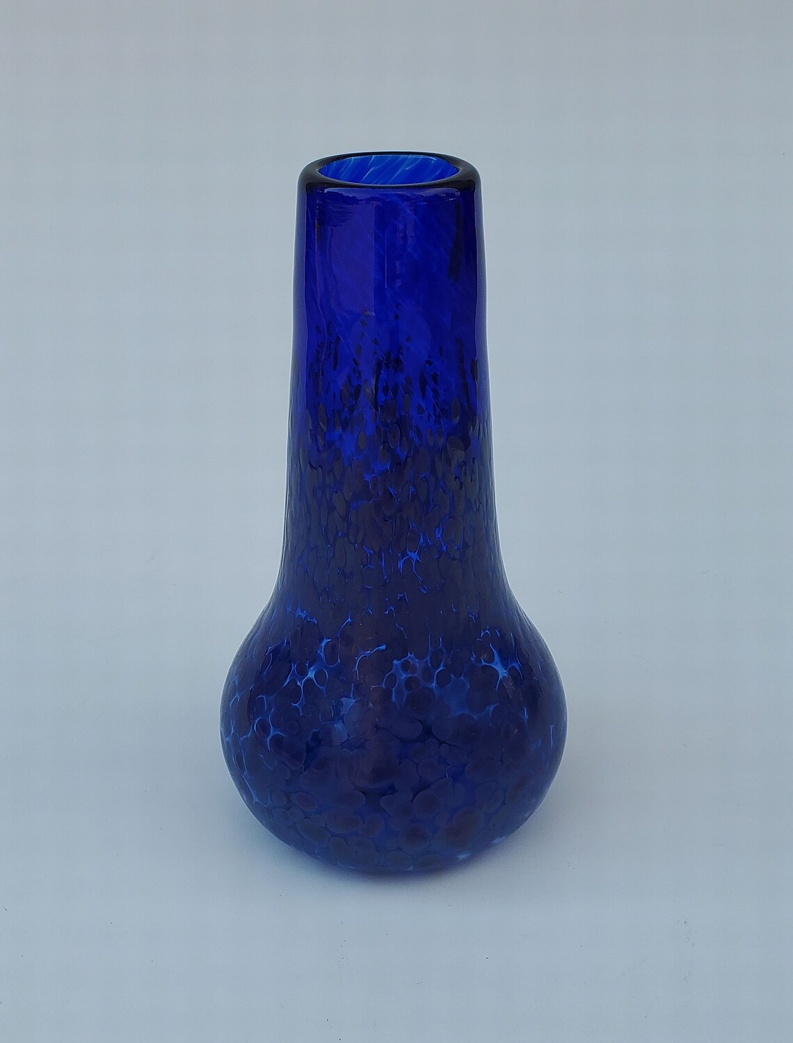 Mike Marentic Studio Art Glass Vase Blue Oil Spot Vase Art | Etsy