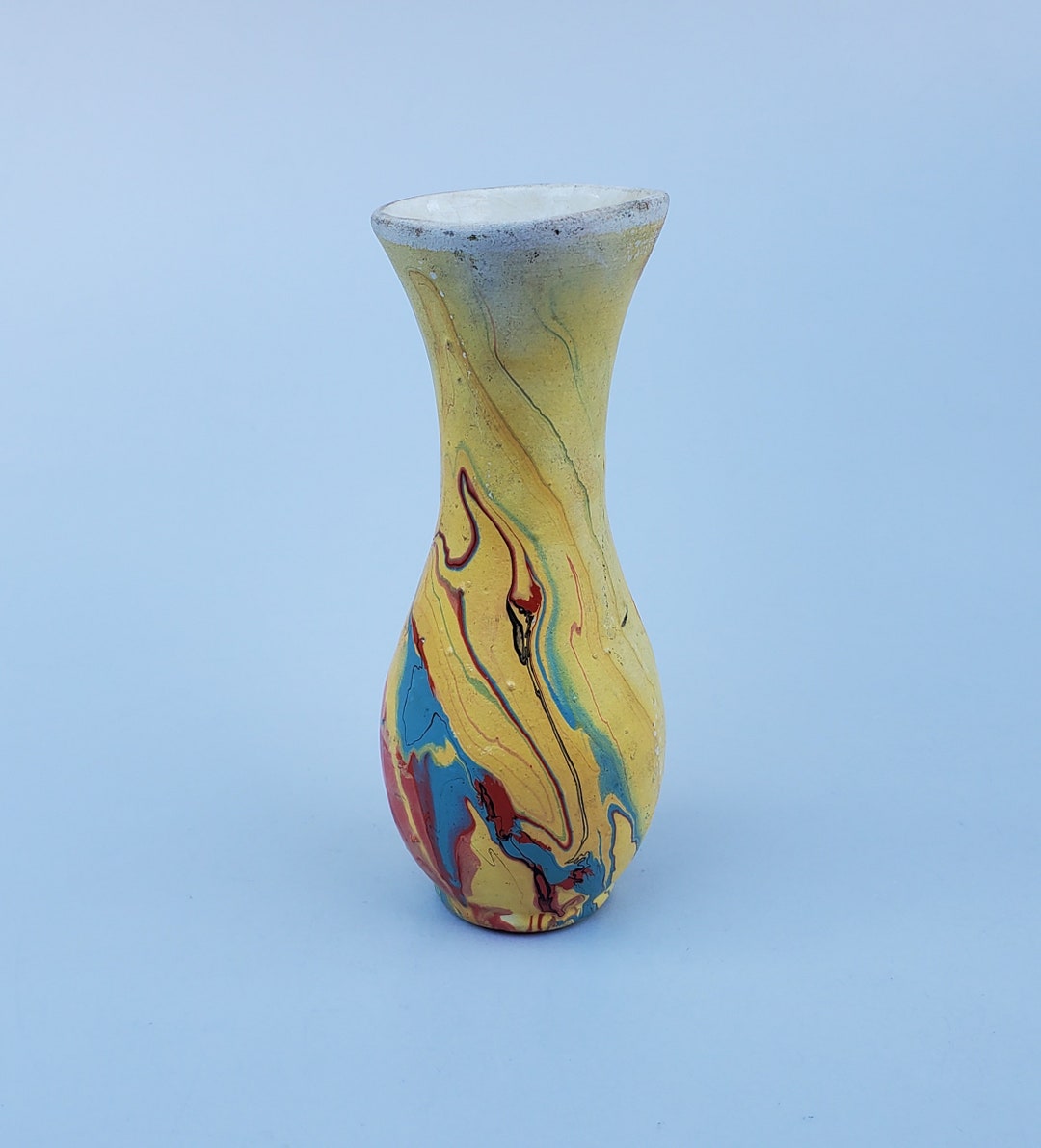 Garden of the Gods Swirl Pottery Vase - Eric Hellman - Yellow Red Blue ...