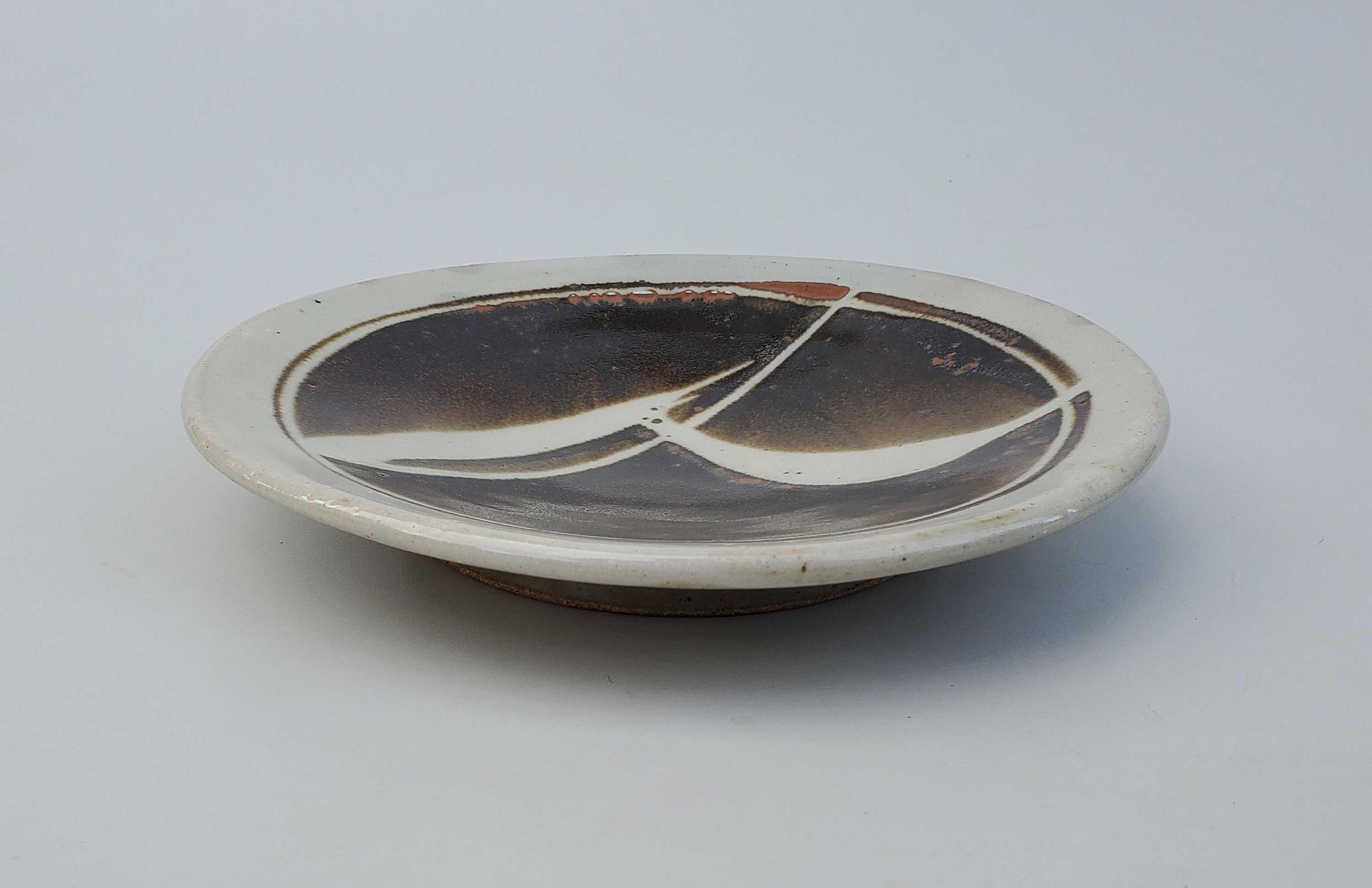 Eric Norstad Studio Pottery Decorated Leaf Plate - Asian Style Leaf ...