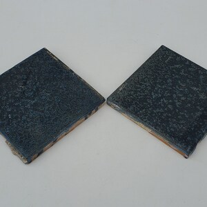 Early Strobl Arts and Crafts Era Pottery Tiles - Curdled Blue Glaze ...