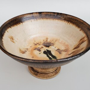 Jack Turner Stoneware Large Flaring Compote Bowl - Vertical Carved ...