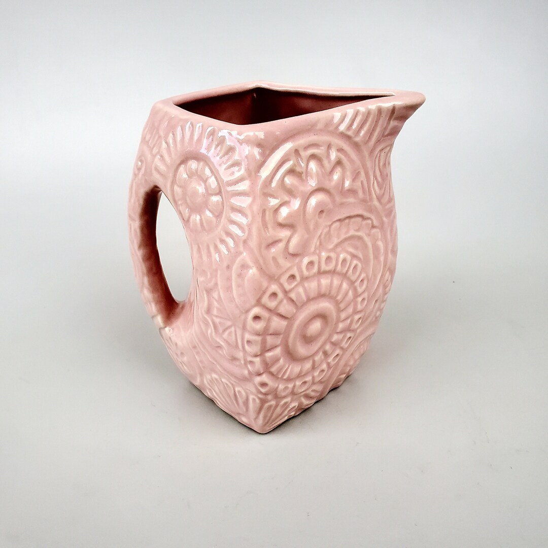 Niloak Art Pottery Daisy Design Pitcher - Pink Glossy Glaze - Nice ...