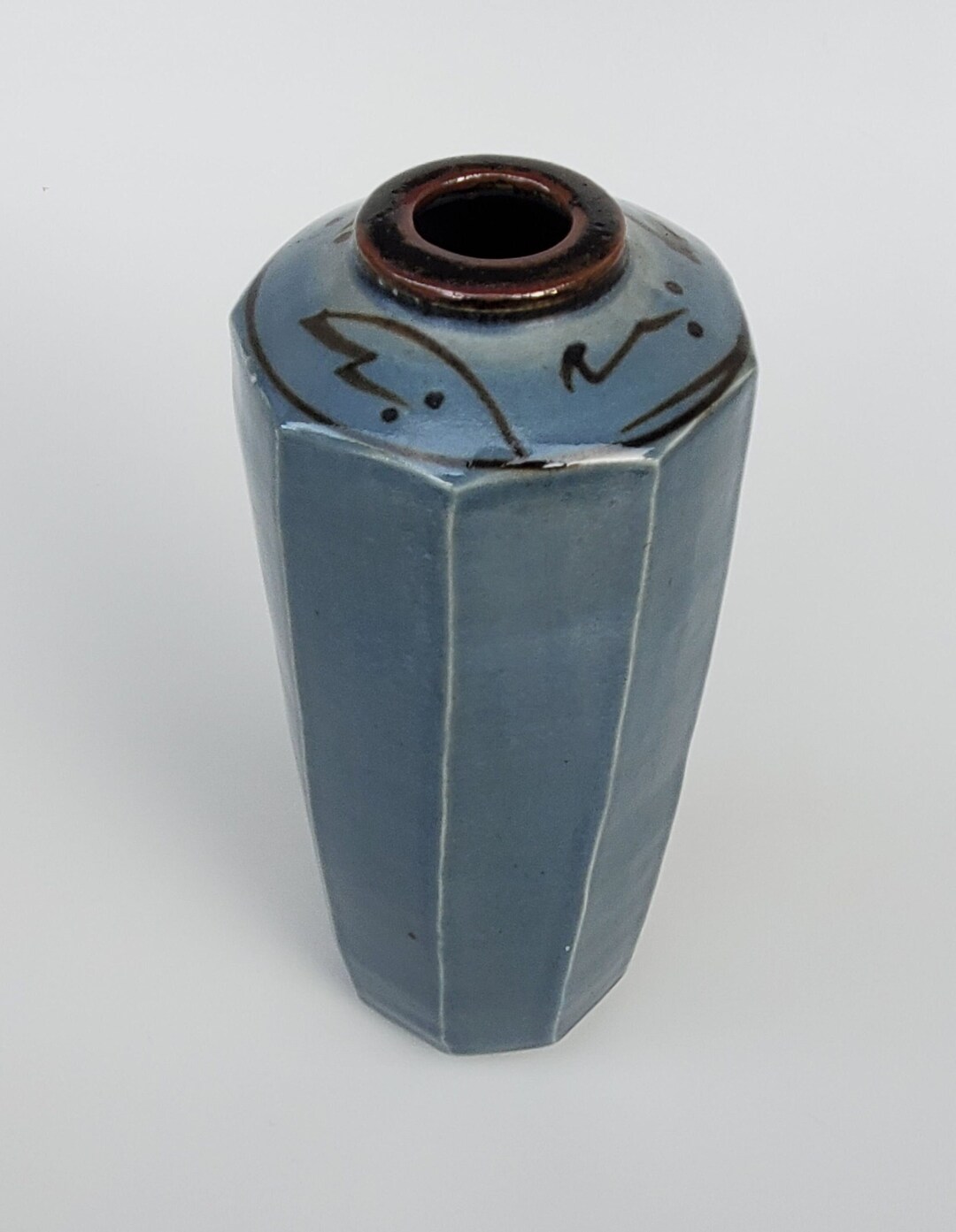 Ken Booth Northwest Studio Pottery Vase - Hand Decorated Faceted Vase ...