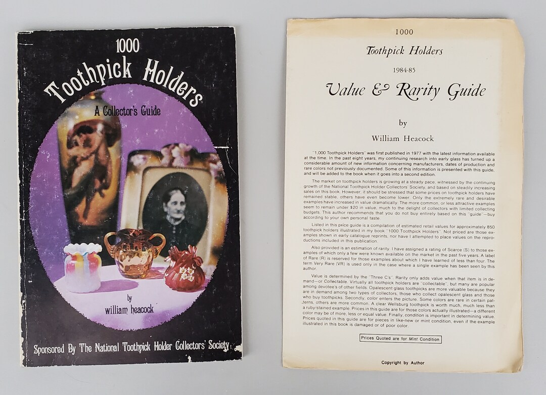 1000 Toothpick Holders Collectors Guide Book - by William Heacock ...