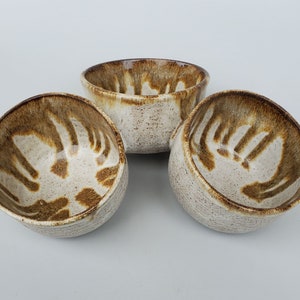Mid Century Style Studio Pottery Triple Conjoined Condiment Bowl ...